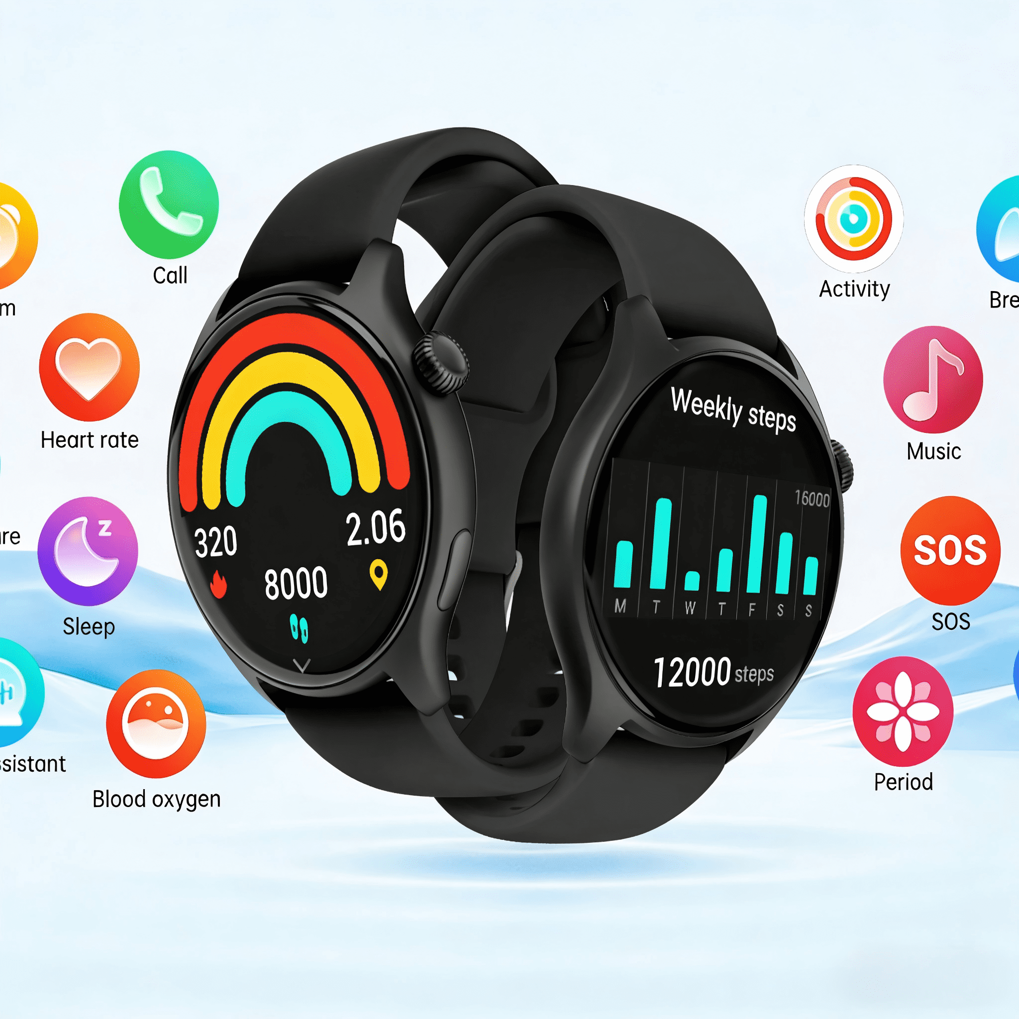 2026 NEW Smart Watch, 1.43" AMOLED Full Touch Screen SmartWatch for Men ...
