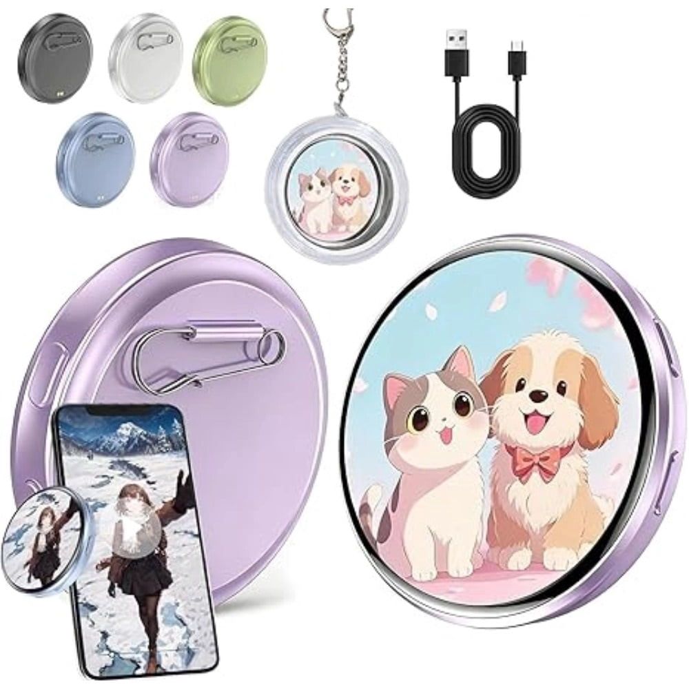 2026 New 1.7" HD Digital Badge Pin, 600mAh Bluetooth Badge for Star ...