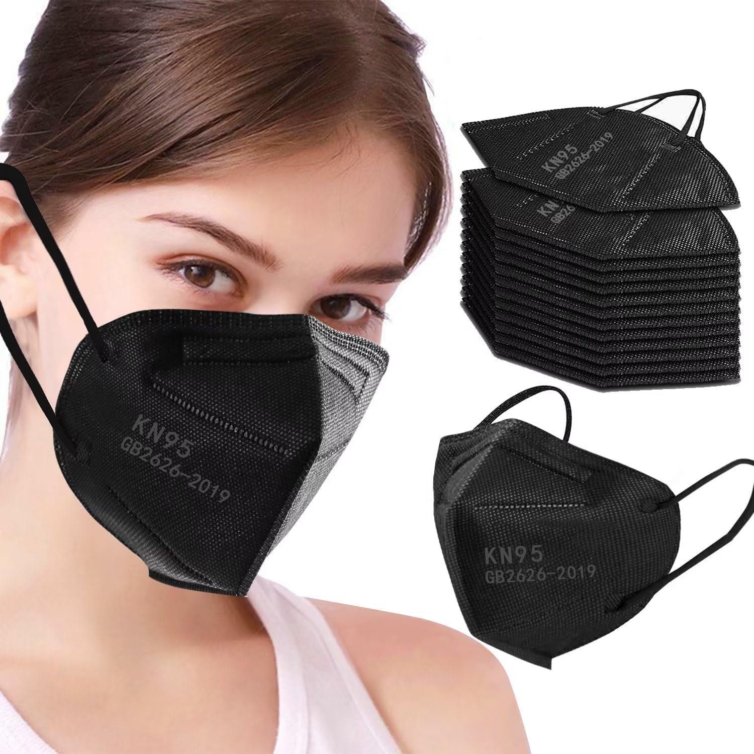 2026 New 100 PCS Black KN95 Masks, 5 Layer High Filtration Face Masks ≥ ...