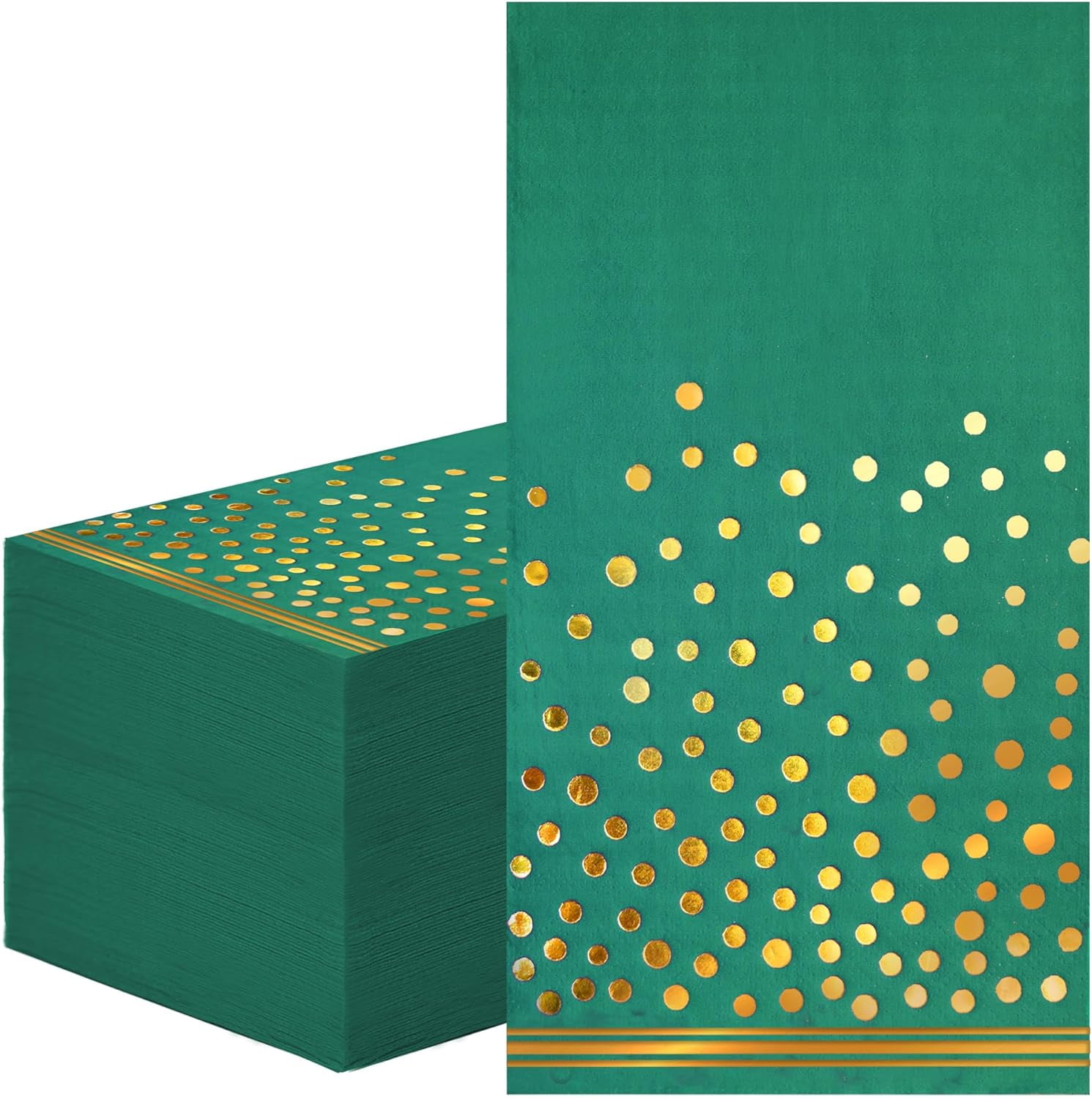2026 New 100Pcs Green Gold Dot Disposable Paper Napkins, Decorative ...