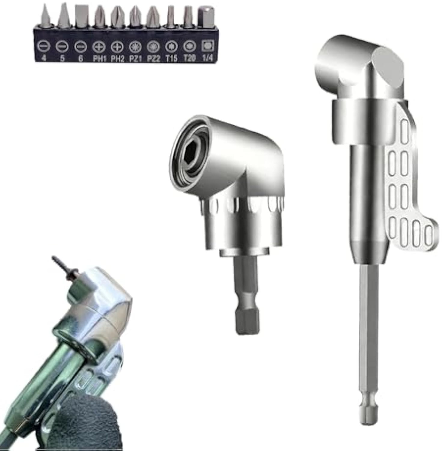 2026 New 105 Degree Right Angle Drill Adapter, Low-Profile Compact ...