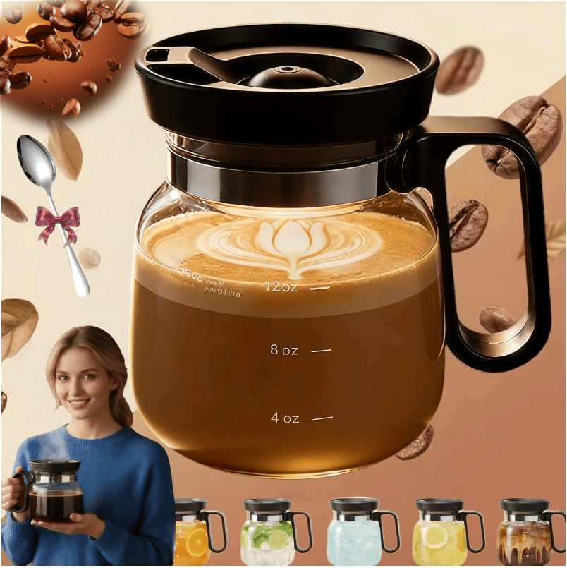 2026 New 16 Oz Glass Coffee Mug – Coffee Pot Style, Mini Coffees Pot ...
