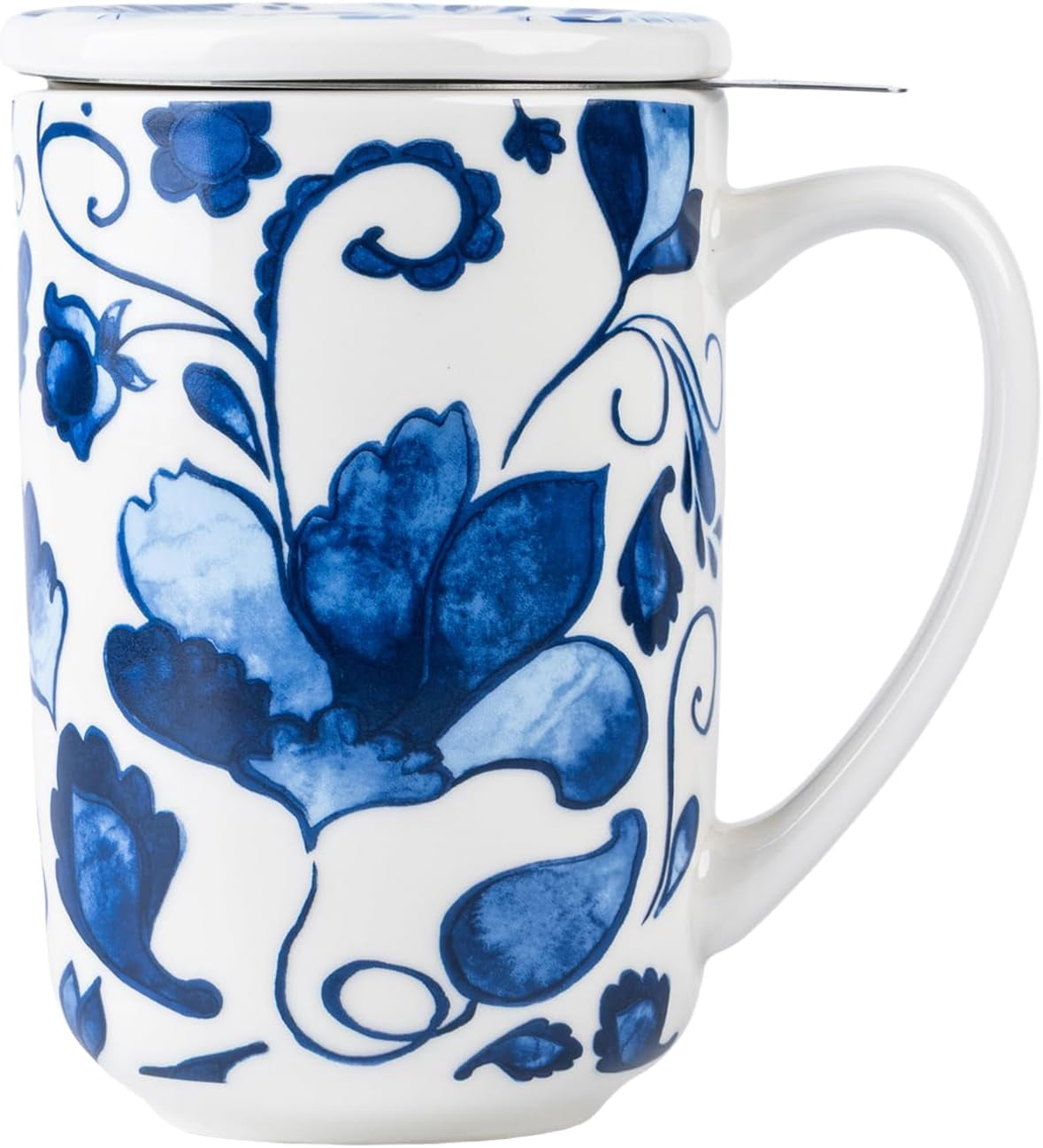 2026 New 18oz Large Ceramic Tea Mug with Infuser & Lid, Loose Leaf Tea ...