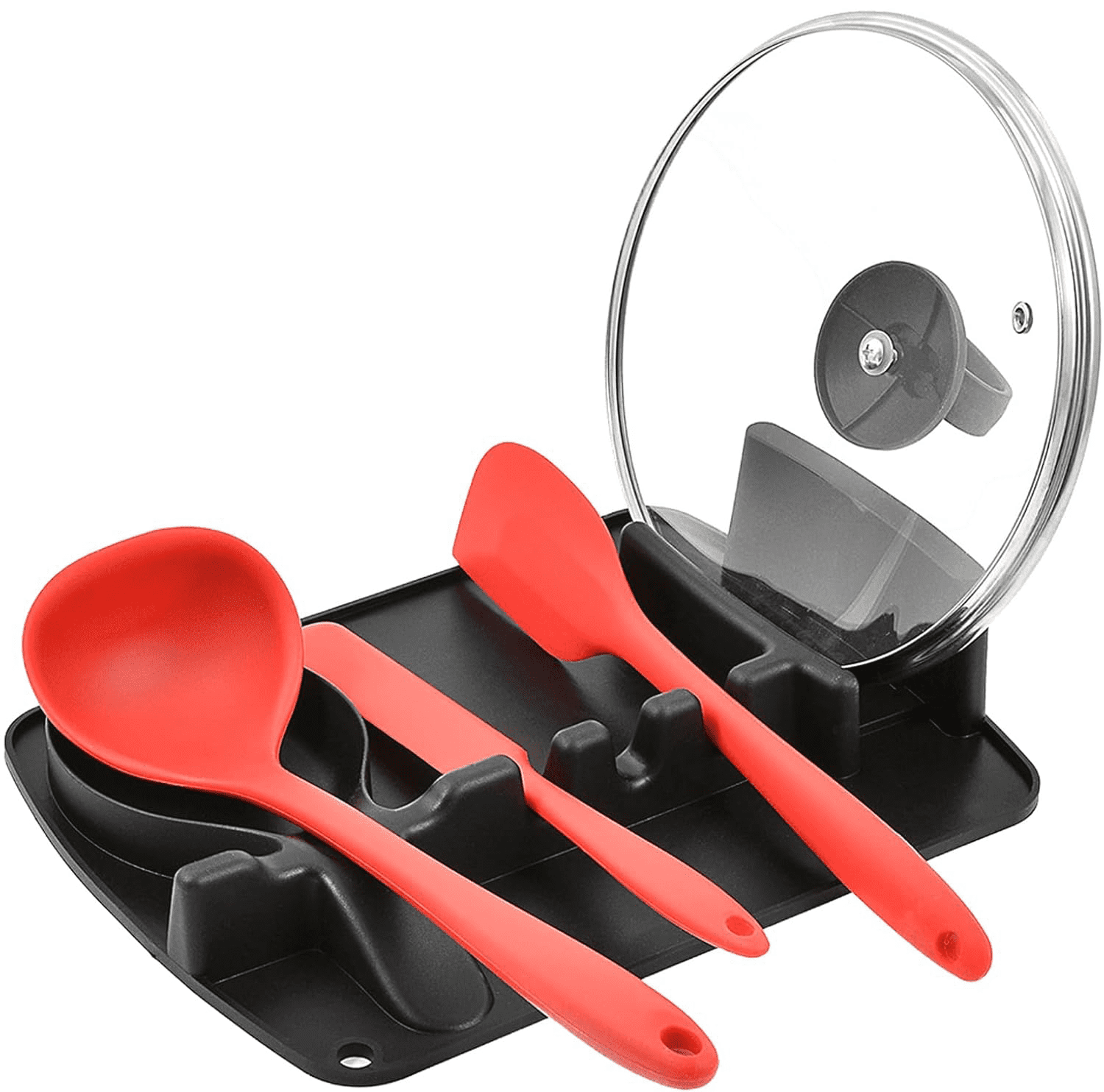 2026 New 2-in-1 Silicone Cutlery Holder with Drip Pad, Spoon Holder ...