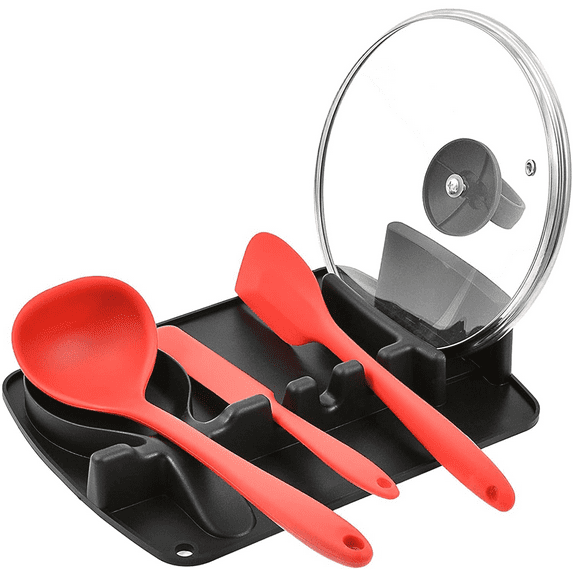 2026 New 2-in-1 Silicone Cutlery Holder with Drip Pad, Spoon Holder ...