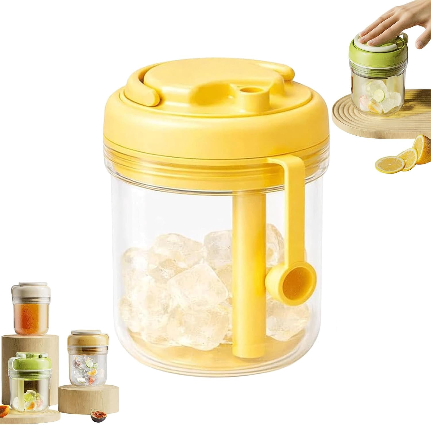 2026 New 2 in 1 Silicone Ice Cube Cup with Straw, Portable Easy Press ...