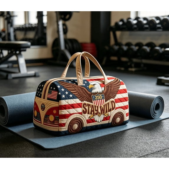 2026 New! 250th Anniversary USA Quilted Duffle Bag, Patriotic Travel ...