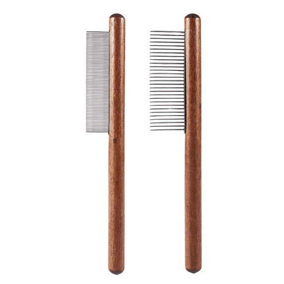 2026 New 2pcs Pet Grooming Combs, Stainless Steel Teeth for Flea ...