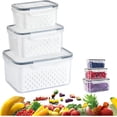 2026 New 3 Pcs Large Fruit Storage Containers for Fridge with Removable ...