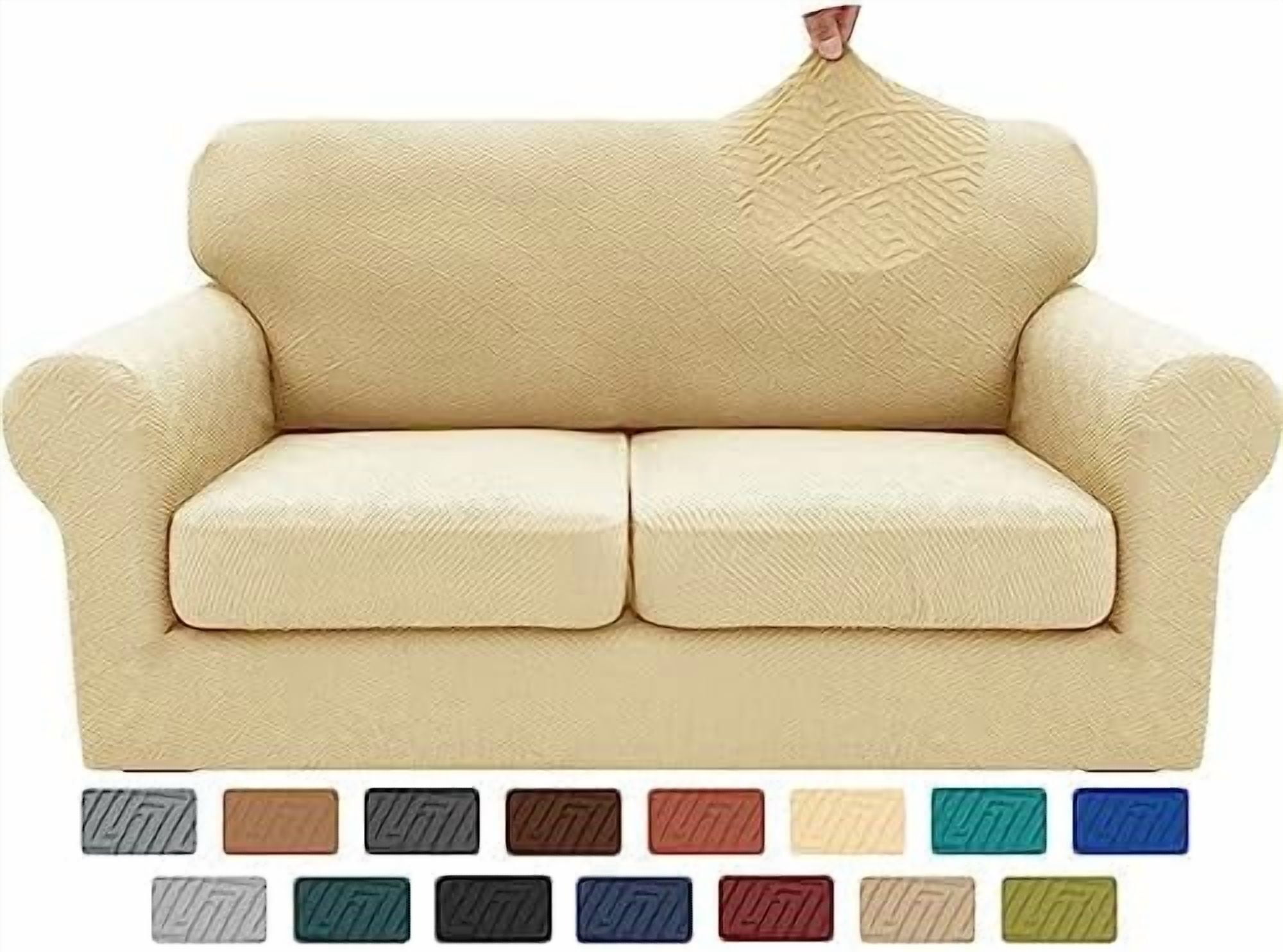 2026 New 3 Pieces Couch Covers for 2 Cushion Sofa Super Stretch ...