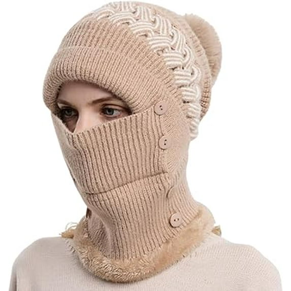 2026 New 3 in 1 Beanie Hat with Scarf and Mask, 3 in 1 Beanie Hat for ...