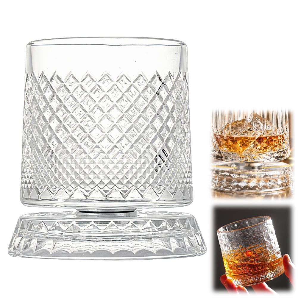 2026 New 360 Rotating Whiskeys Glass with Heavy Weighted Base, Old ...