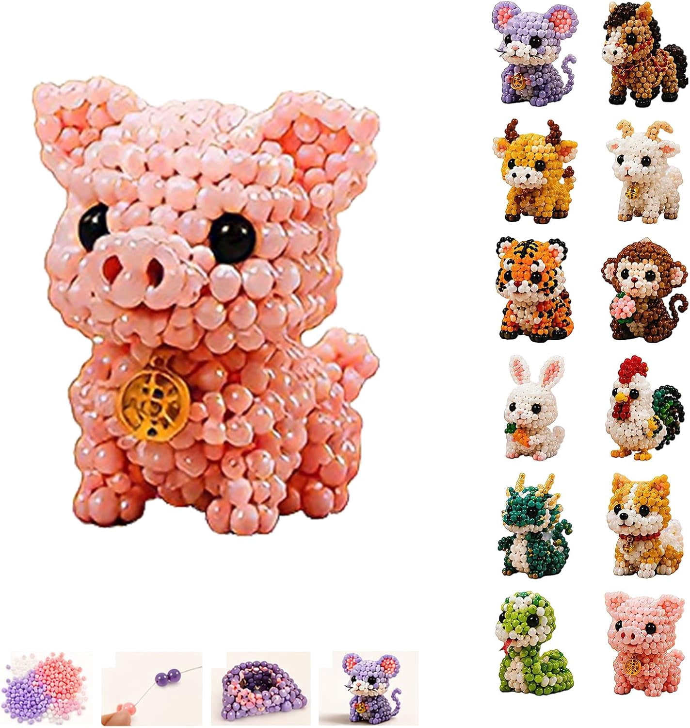 2026 New 3D Beaded Animal Kit, Premium DIY Animal Beading Kit, Bead ...