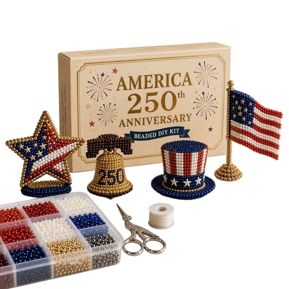 2026 New 3D Beaded DIY Kit, Classic Patriotic Decorations Set, Fun ...