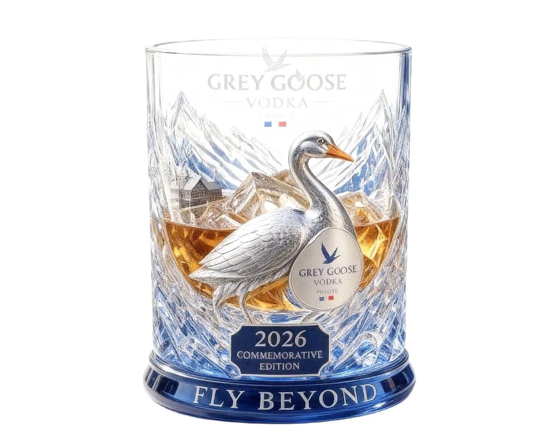 2026 New 3D Grey Goose Whisky Glass 30th Anniversary 1996-2026, Unique ...