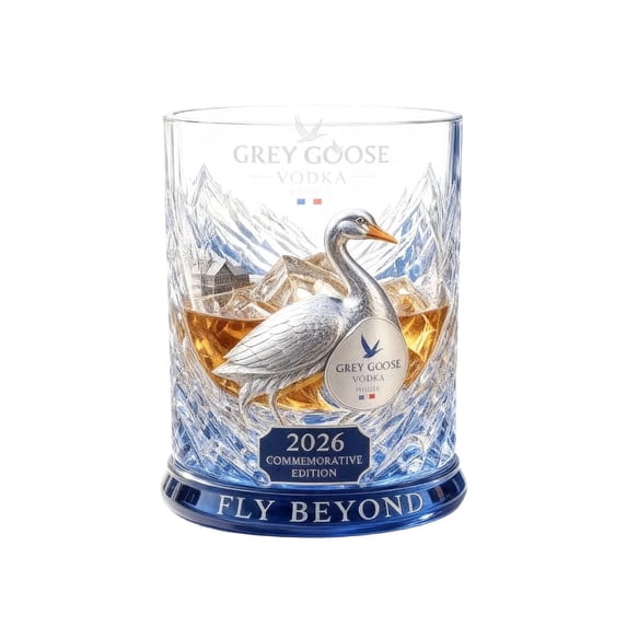 2026 New 3D Grey Goose Whisky Glass 30th Anniversary 1996-2026, Unique ...