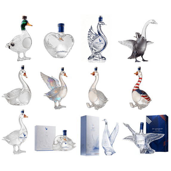 2026 New 3D Sculpted Grey Goose Glass Whiskey Bottle, 350Ml Unique ...
