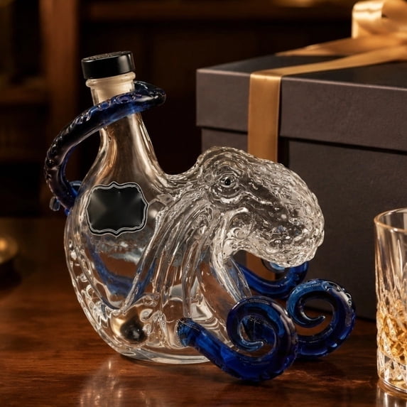 2026 New 3D Sculpted Octopus Glass Bottle, Unique Glass Bottle Gift for ...