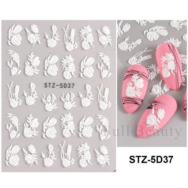 2026 New 5D Three-Dimensional Nail Art Stickers Embossed Steel Bead ...