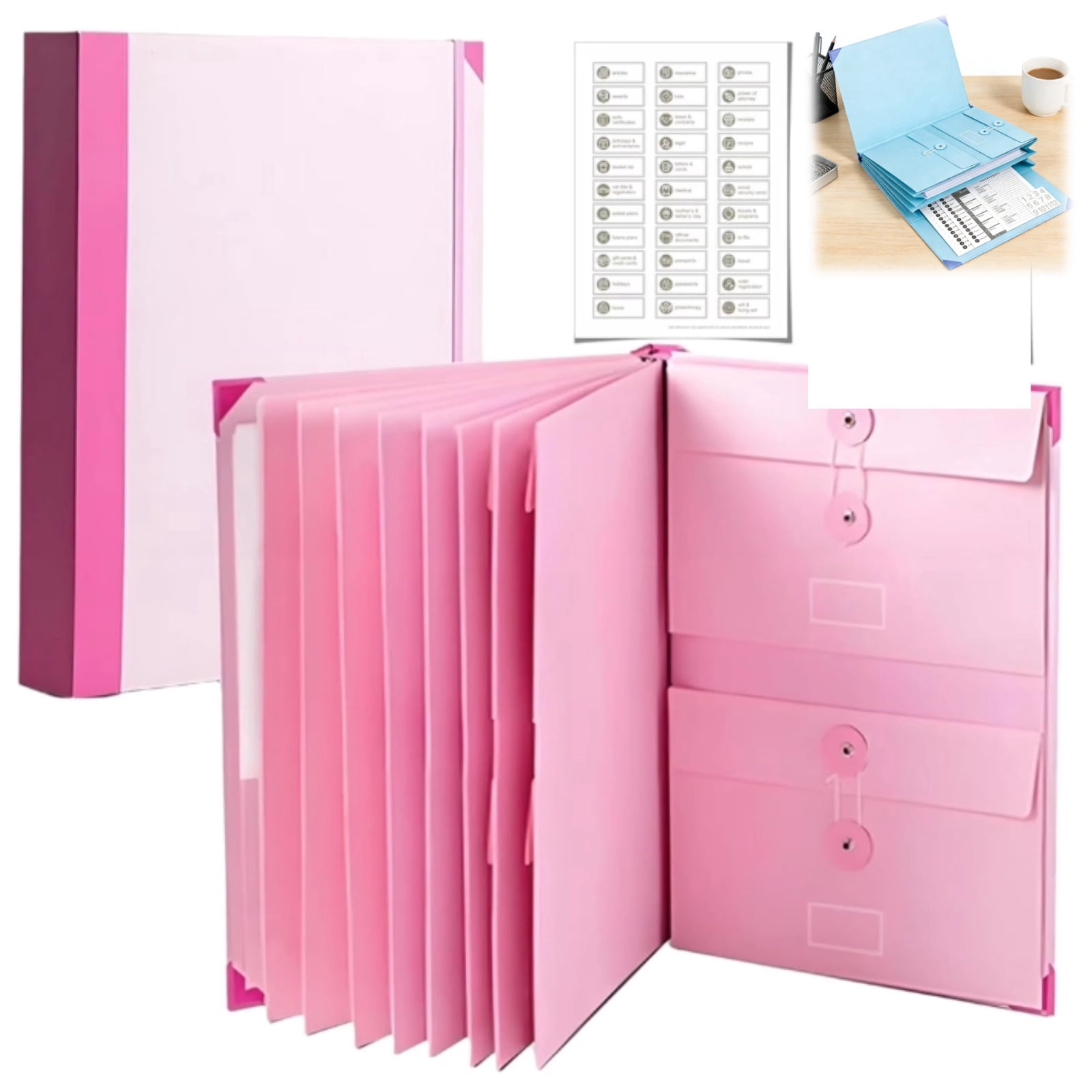 2026 New Accordion File Organizer Manila Pocket Document Folder with ...