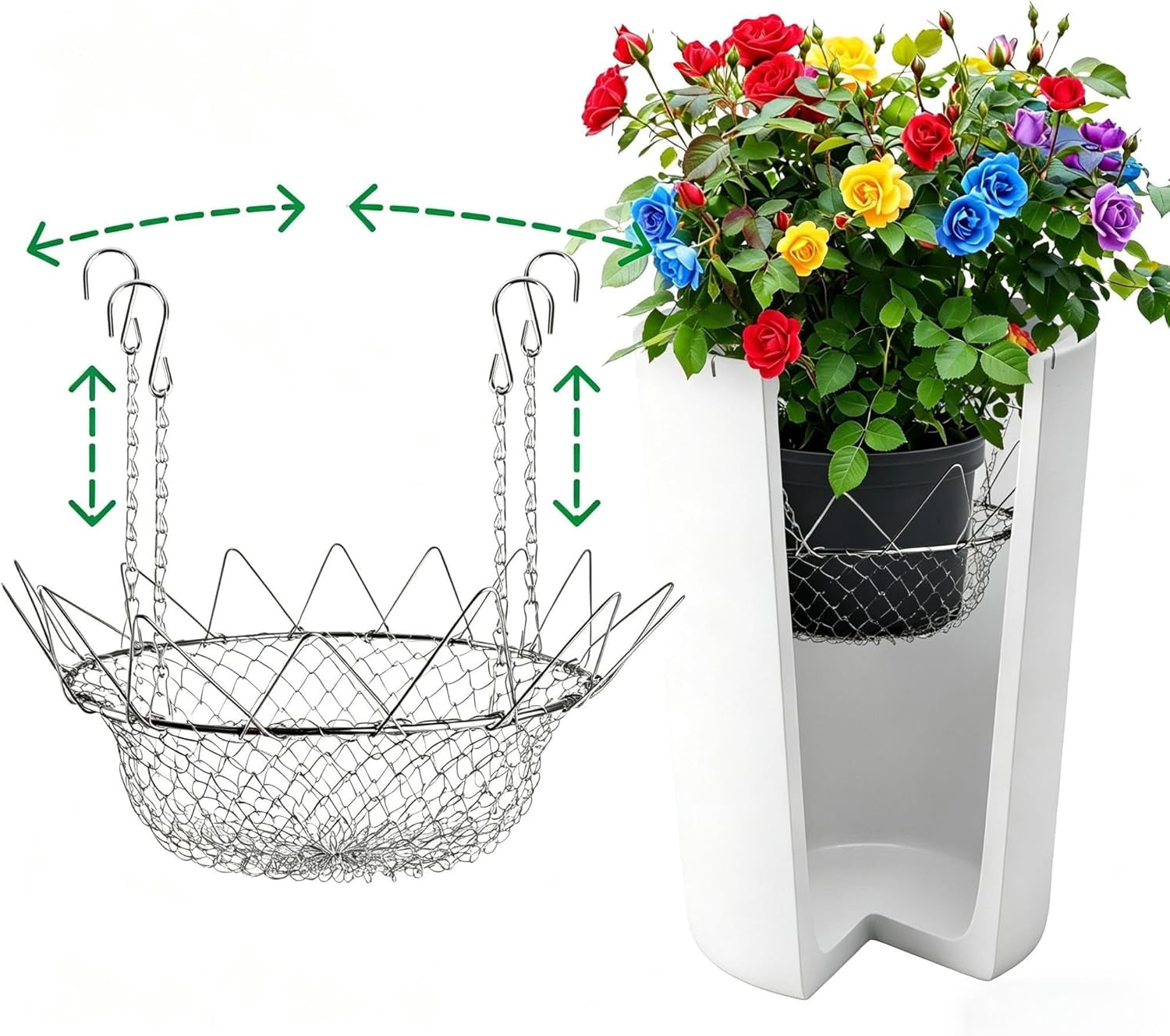 2026 New Adjustable Planter Insert, Heavy Duty Plant Riser for Inside ...