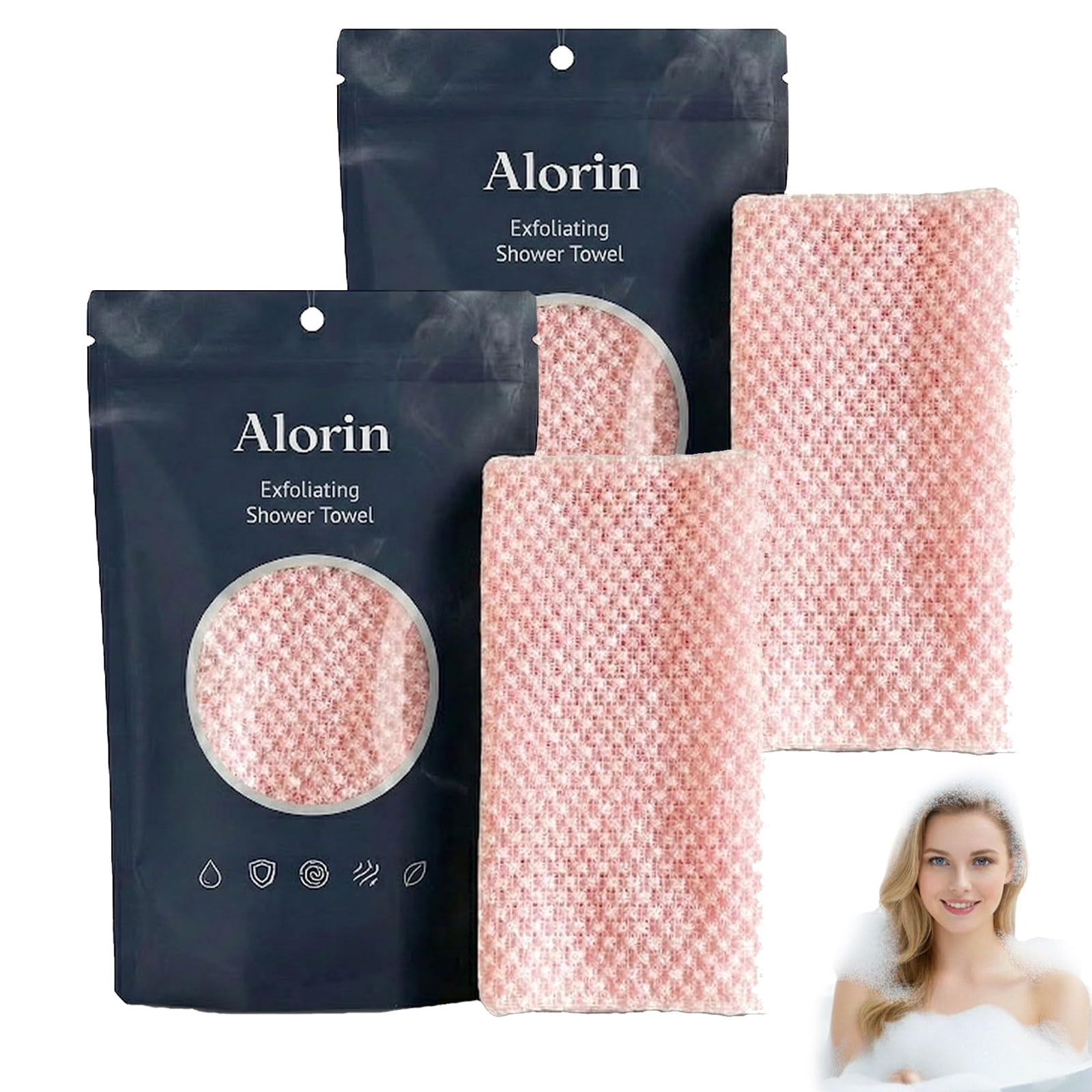 2026 New Alorin Deep Cleansing Exfoliating Bath Towel | Extra-Long Back ...