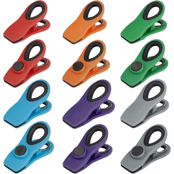 2026 New Arrival Multicolor Magnetic Chip Clips 12 Count, Airtight ...