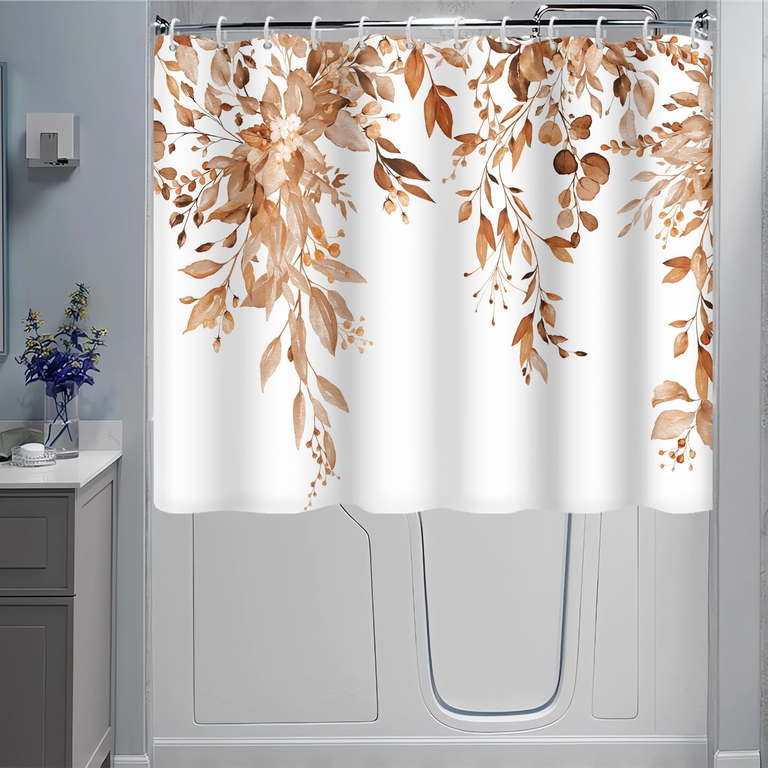 2026 New Arrival Spring Brown Eucalyptus Waterproof Short Shower ...
