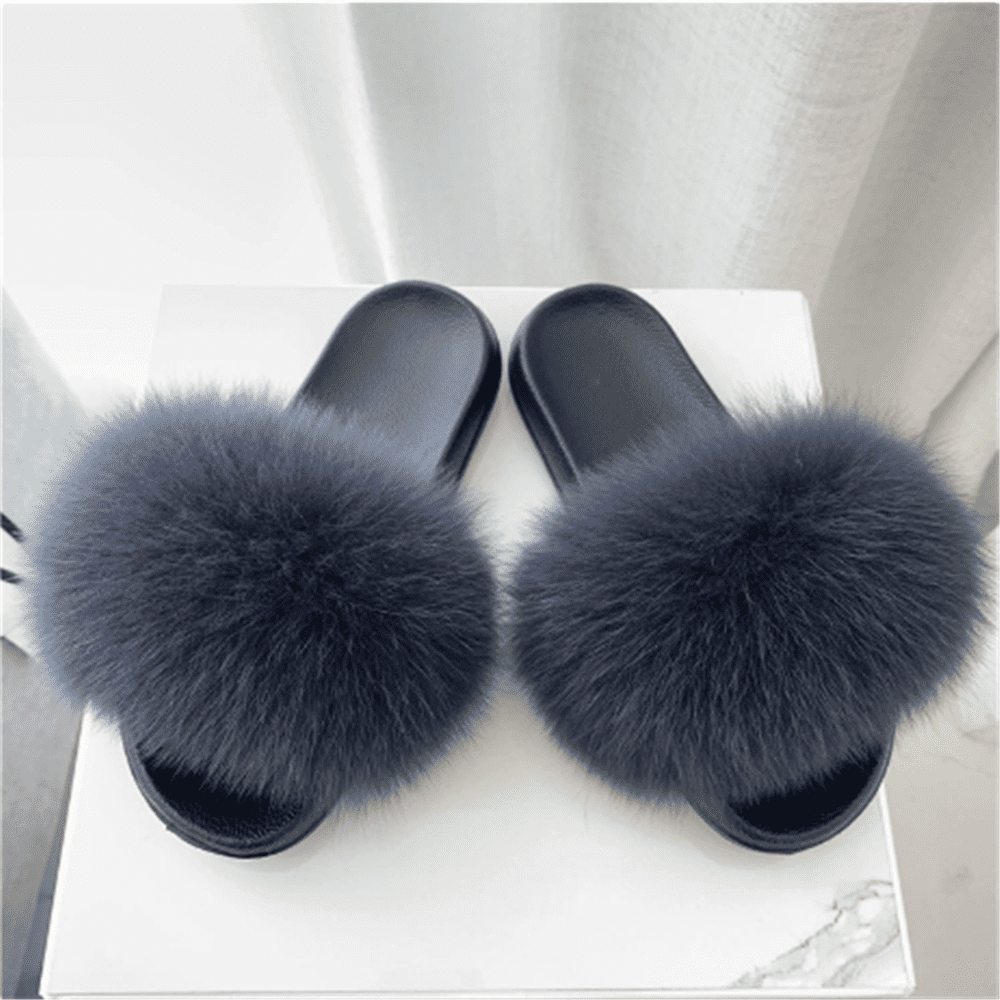 2026 New Arrival Women Summer Fluffy Solid Faux Fur Slides – Amazing ...