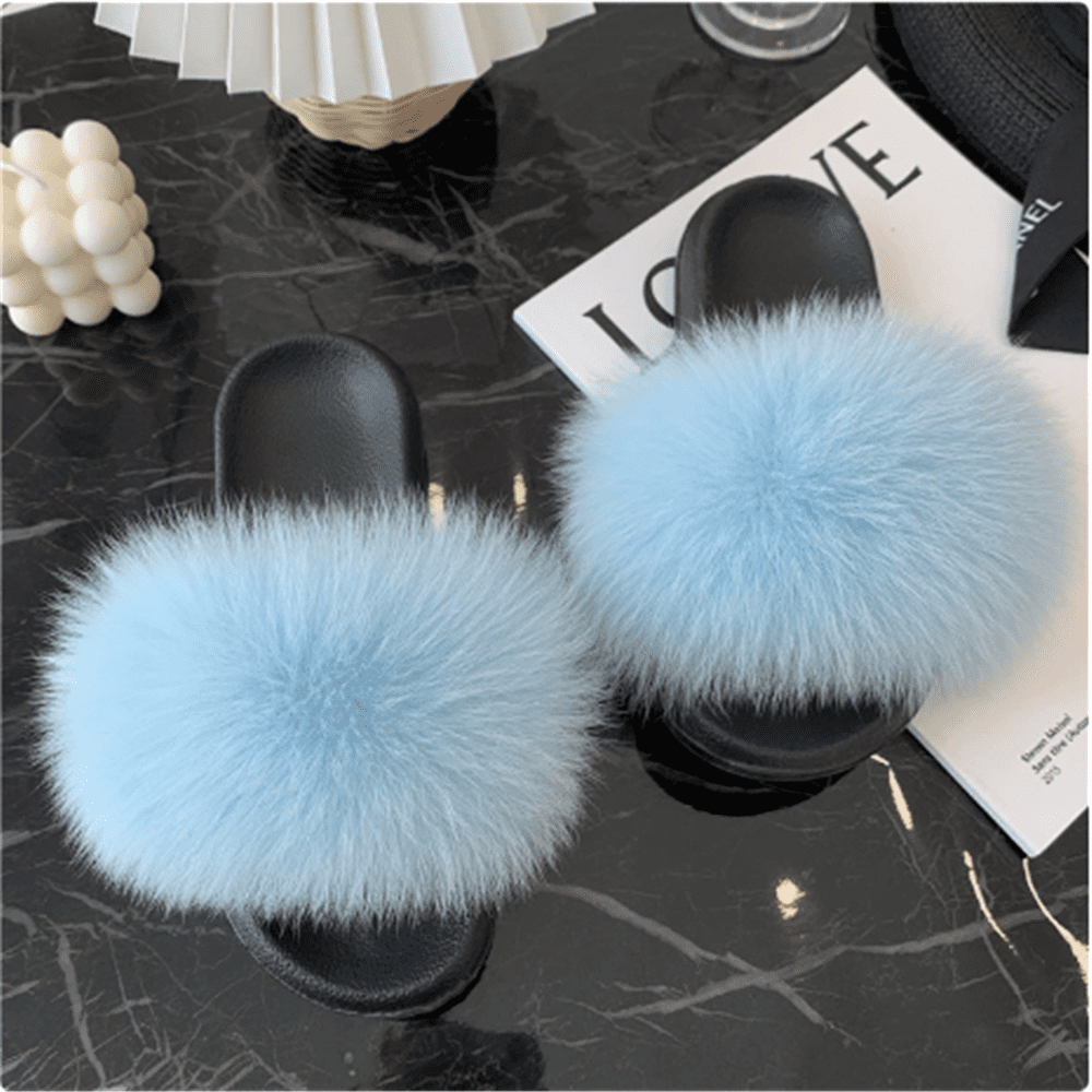 2026 New Arrival Women Summer Fluffy Solid Faux Fur Slides – Amazing ...