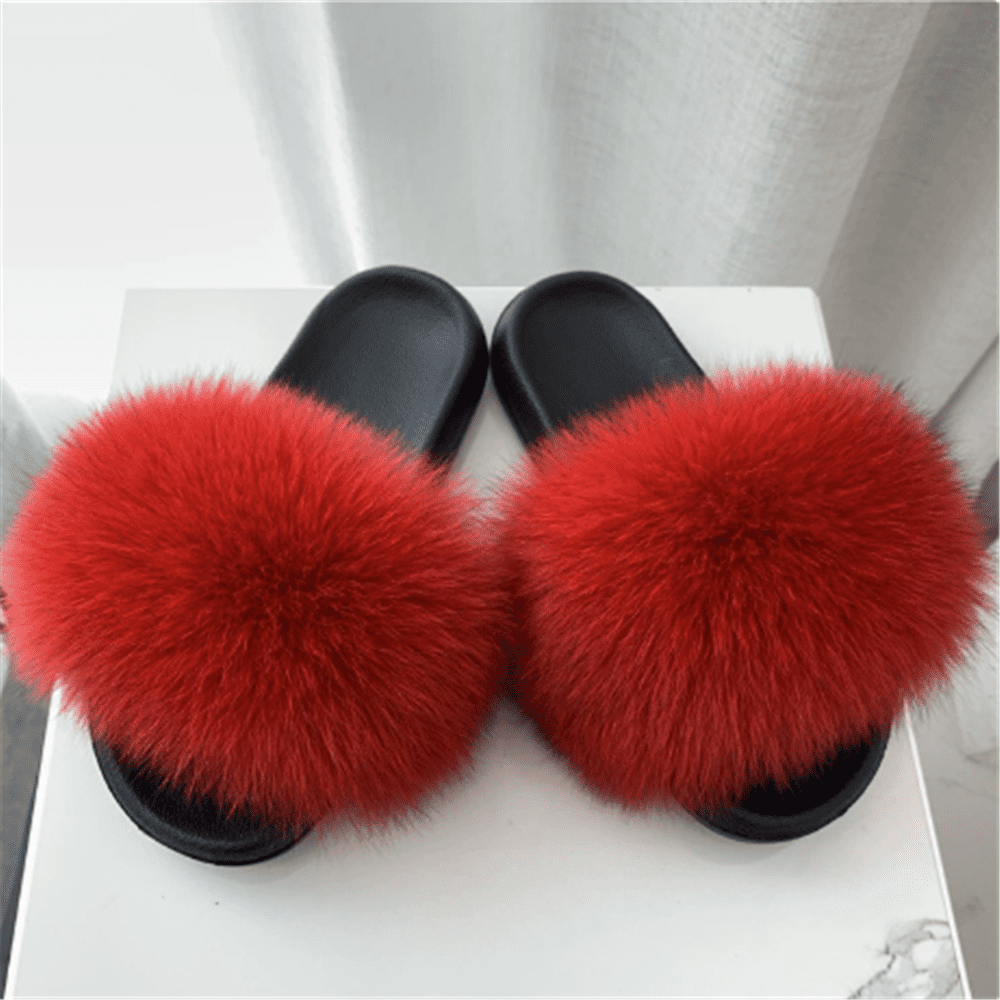 2026 New Arrival Women Summer Fluffy Solid Faux Fur Slides – Amazing ...