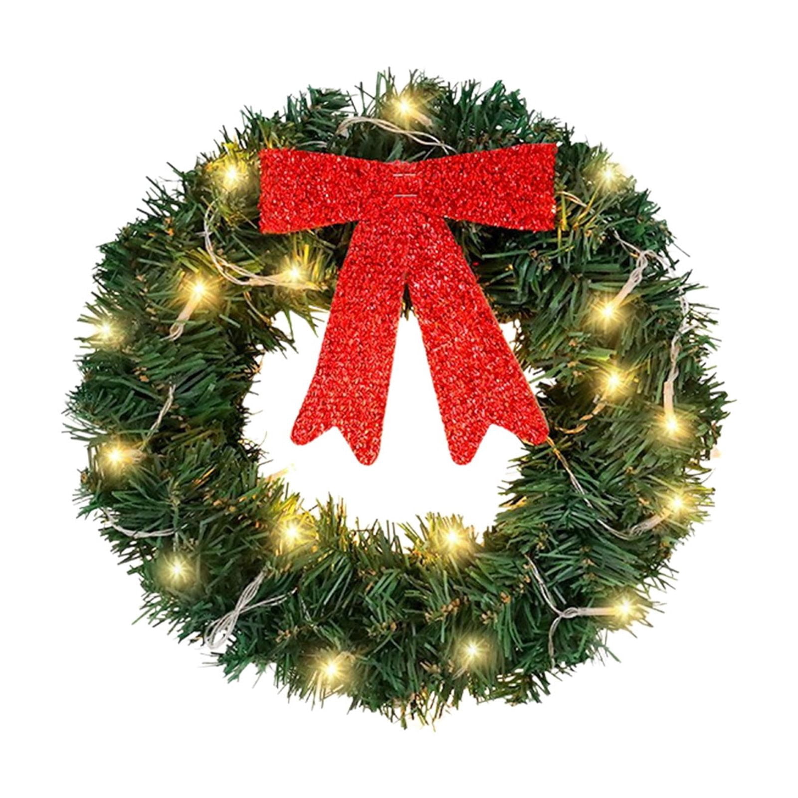 2026 New Artificial Christmas Wreath, Pre-lit Holiday Accent Decoration ...
