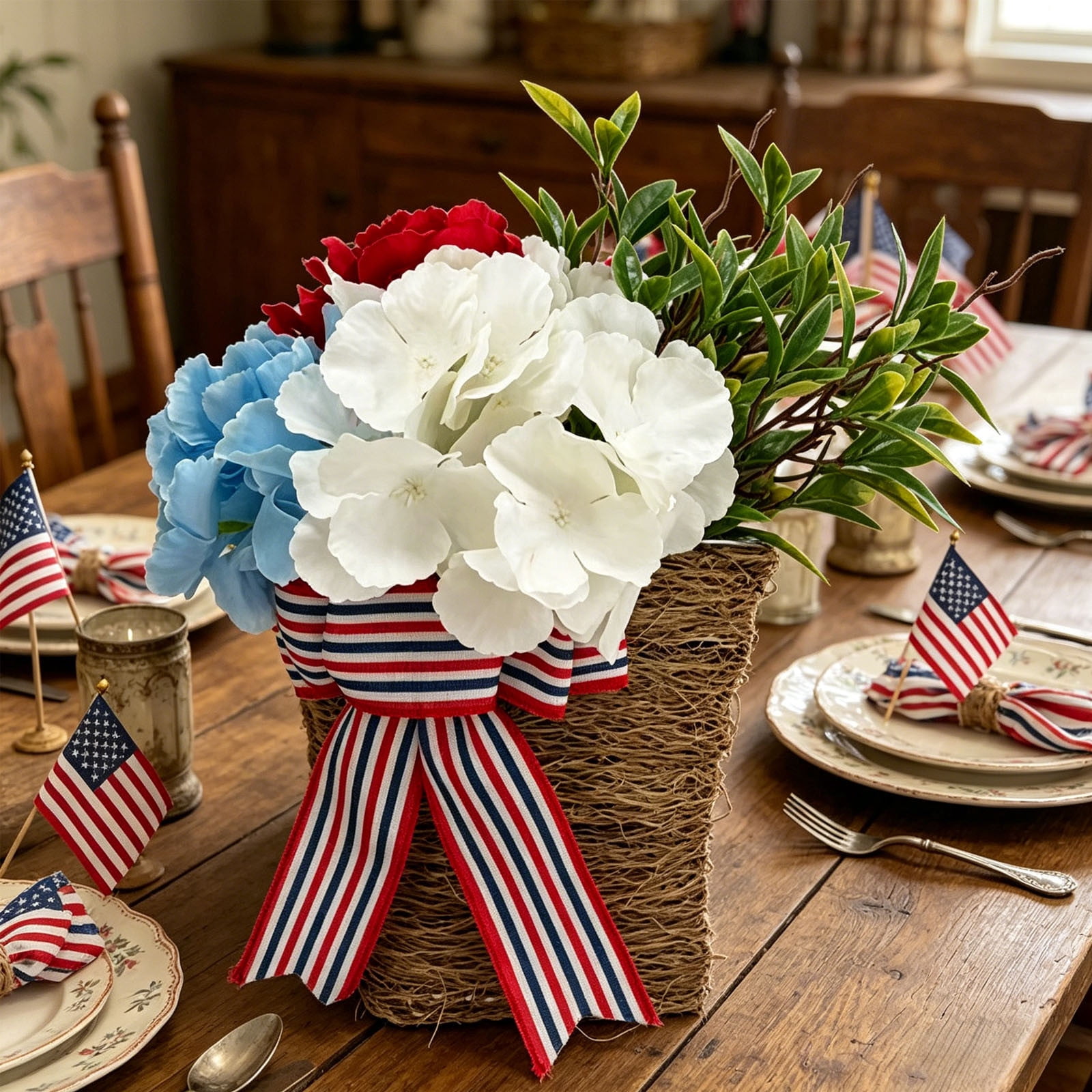 2026 New Artificial flowers Independence Day Wreath Artificial ...