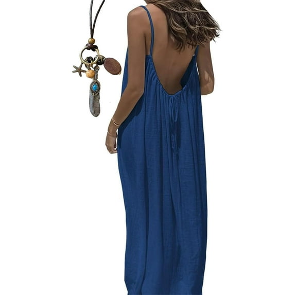 2026 New Backless Cami Dresses for Women, Women's Solid Color Backless ...