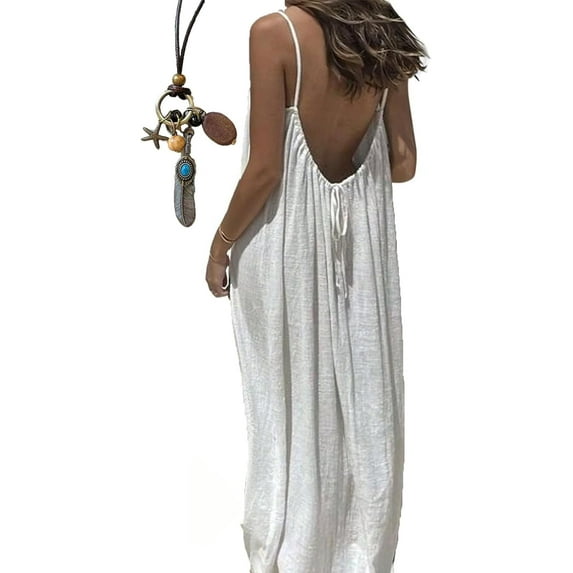 2026 New Backless Cami Dresses for Women, Women's Solid Color Backless ...