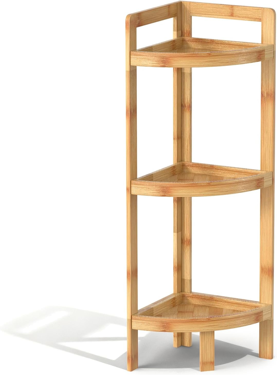 2026 New Bamboo Standing Shelf, 3 Tier Corner Shelf Staand, Free ...