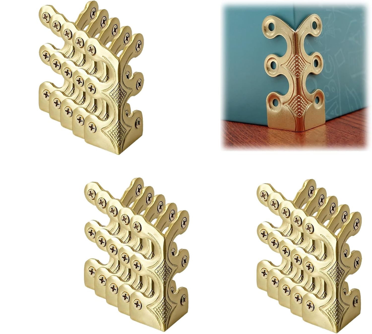 2026 New Baseboard Corner Protectors, Solid Brass Skirting Board Corner ...