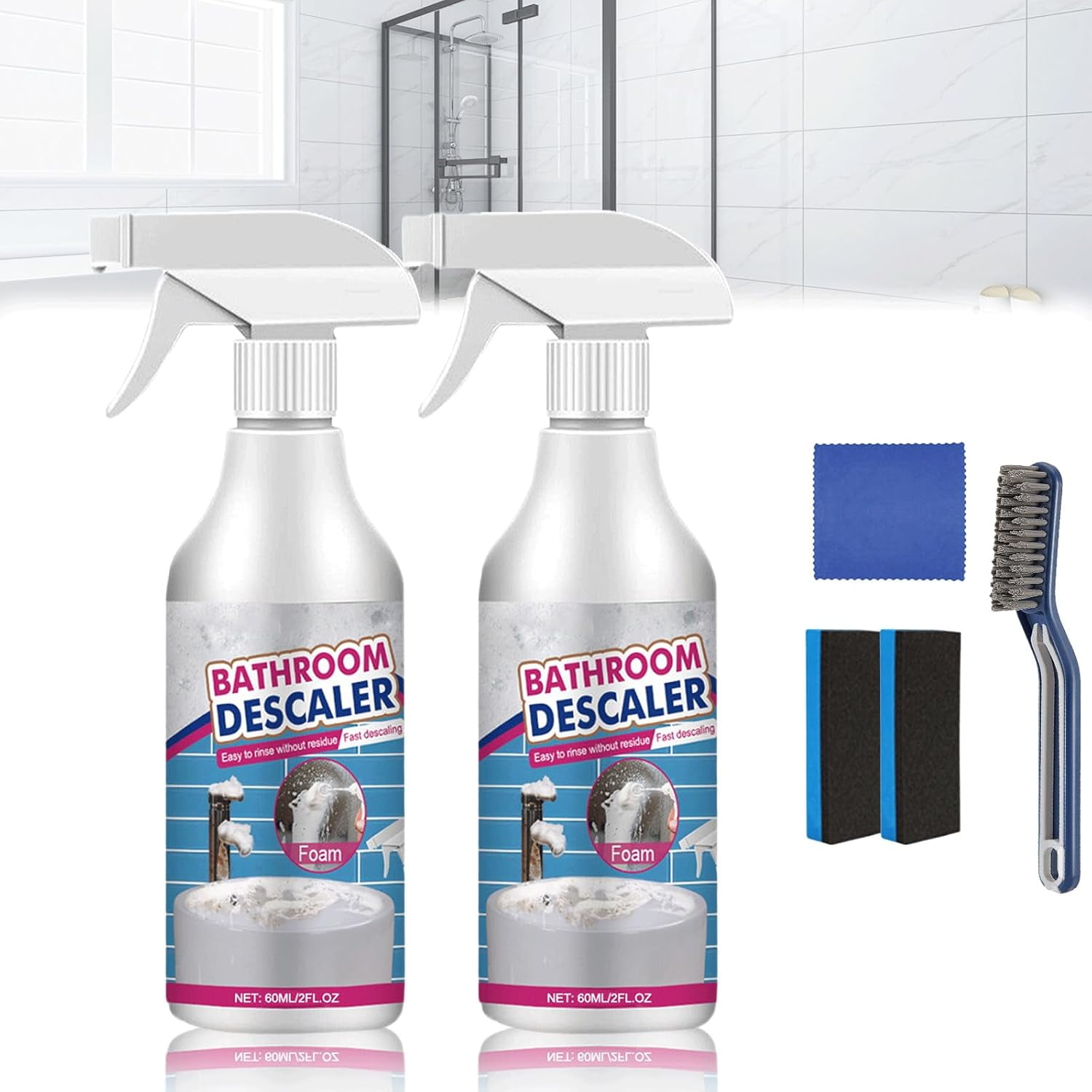 2026 New Bathroom Descaler Foam Cleaner, 2.02 Oz Bathroom Descaler, All ...