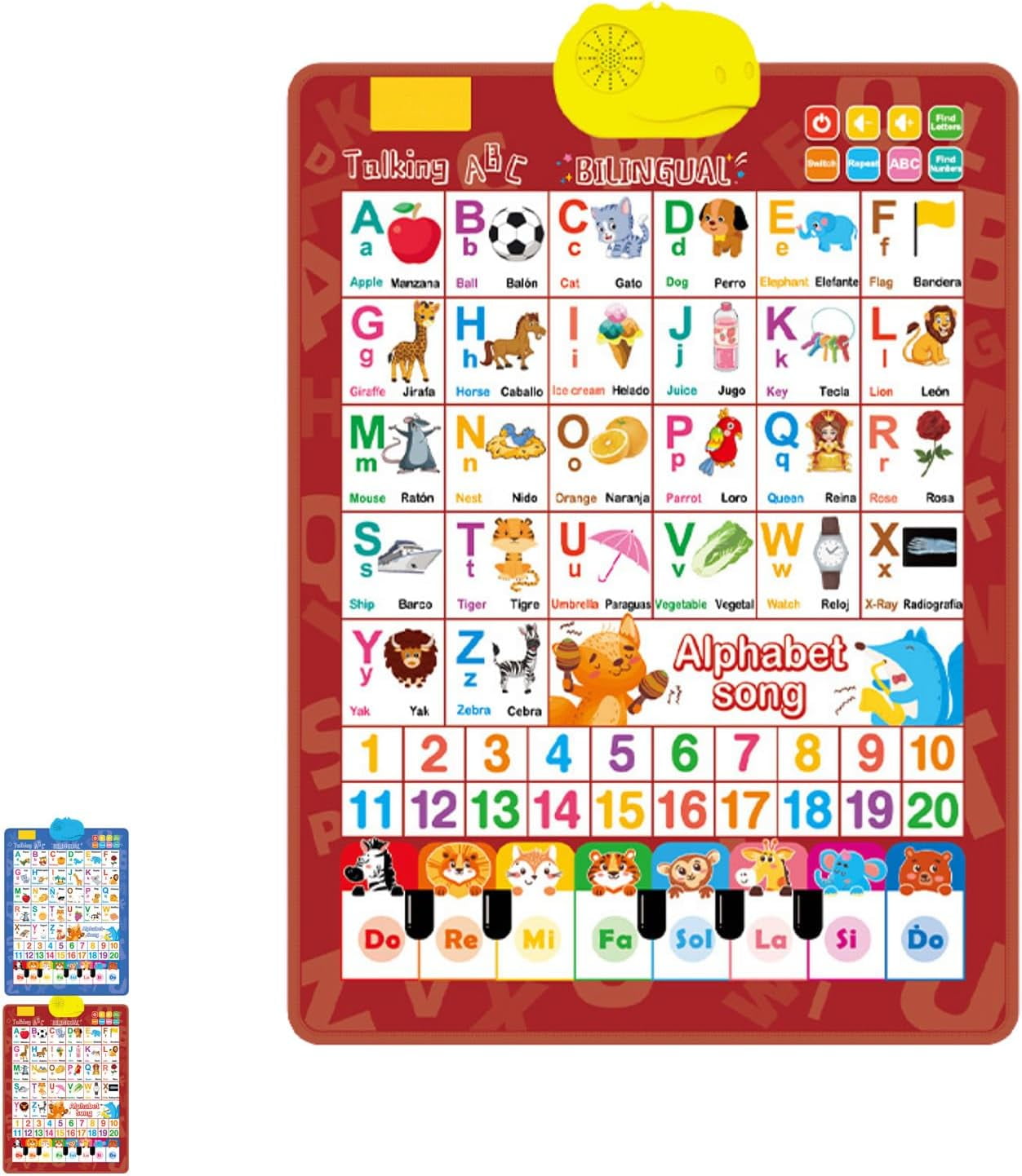 2026 New Bilingual Interactive Wall Chart for Kids,Electronic Alphabet ...