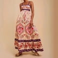 2026 New Boho Floral Print Spaghetti Strap Maxi Dress High Waist Loose ...