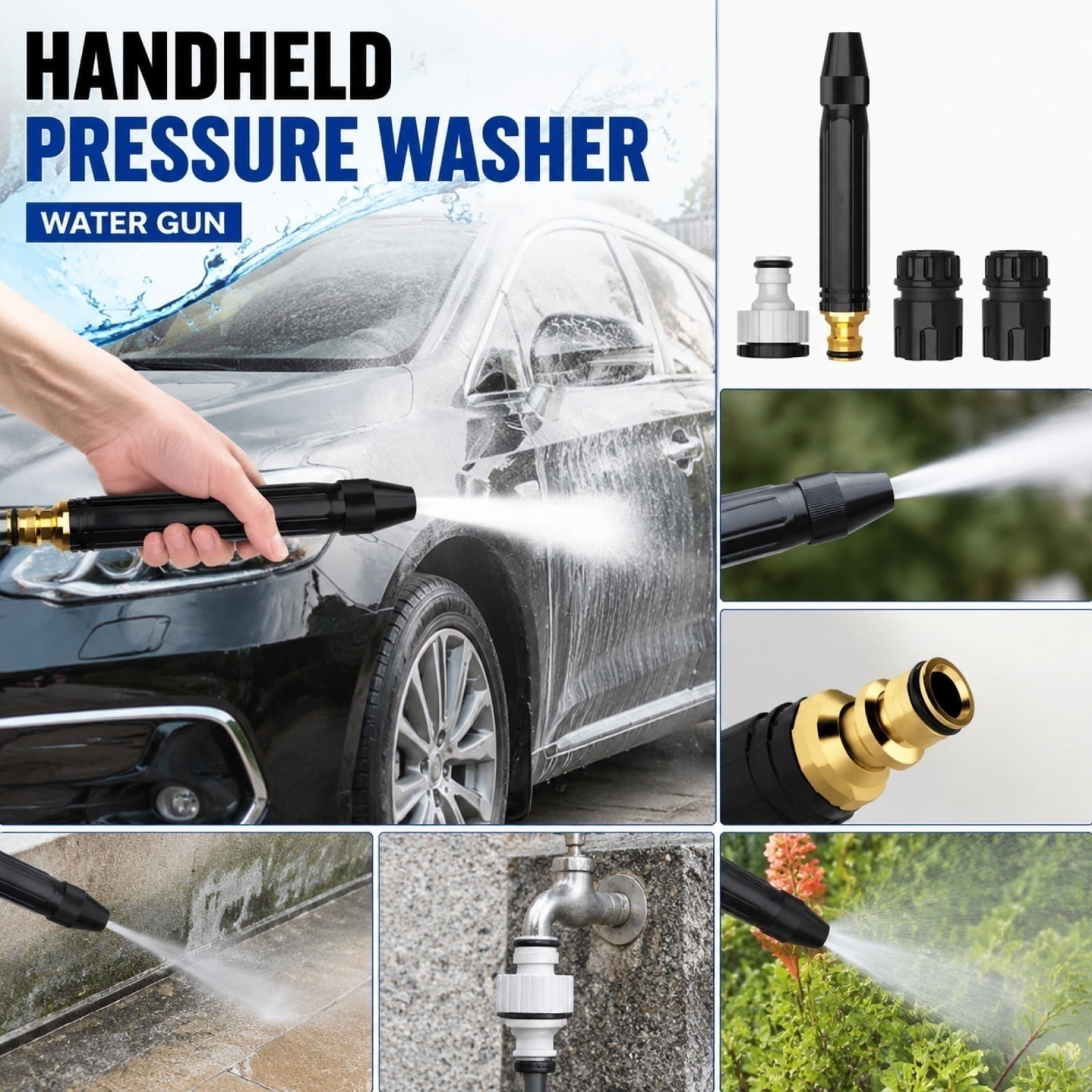 2026 New Car Wash Water Gun Garden Hose Sprayer,Metal Heavy Duty High ...