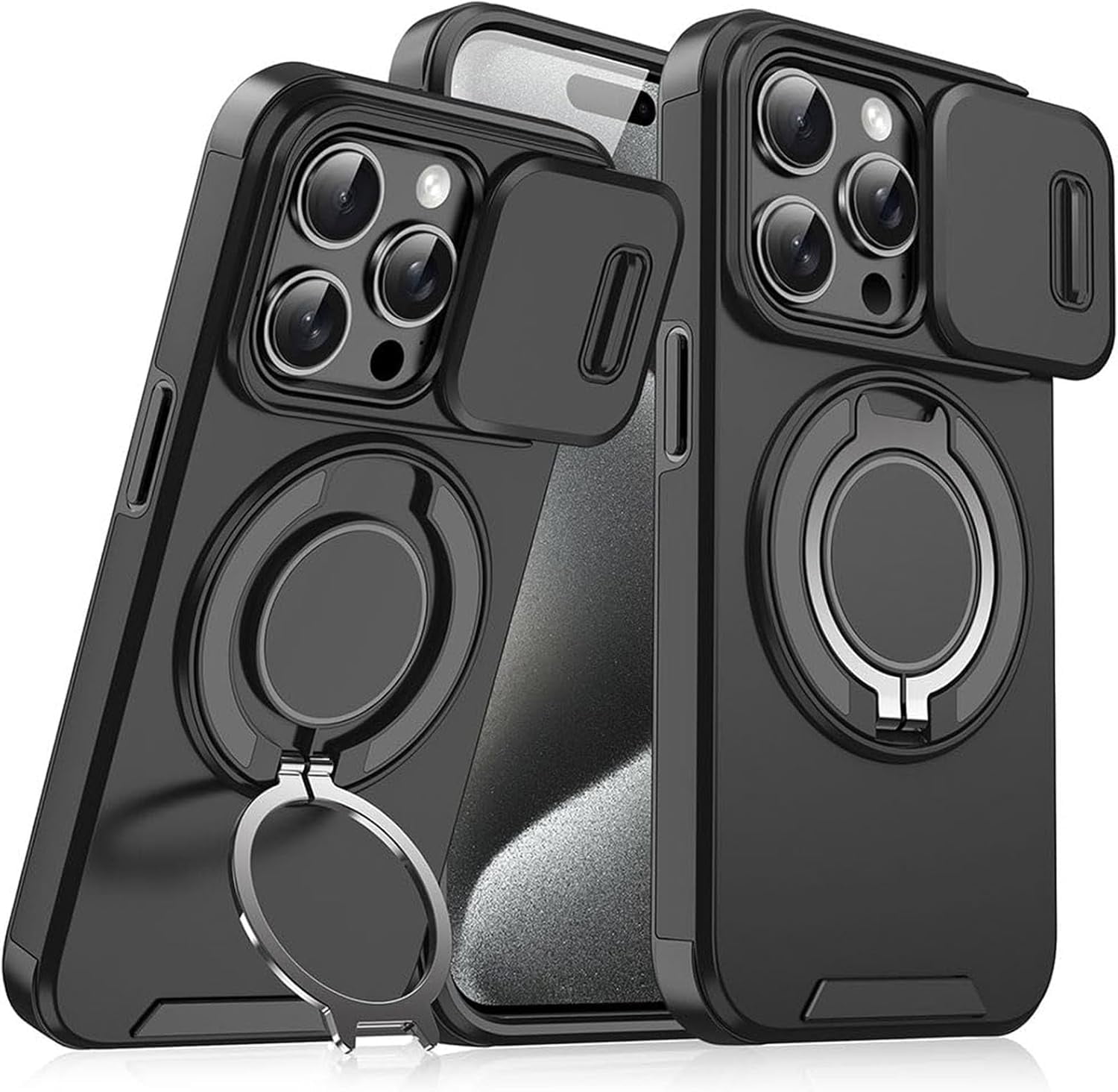 2026 New Case with Slide Camera Cover & Rotatable Ring Kickstand ...