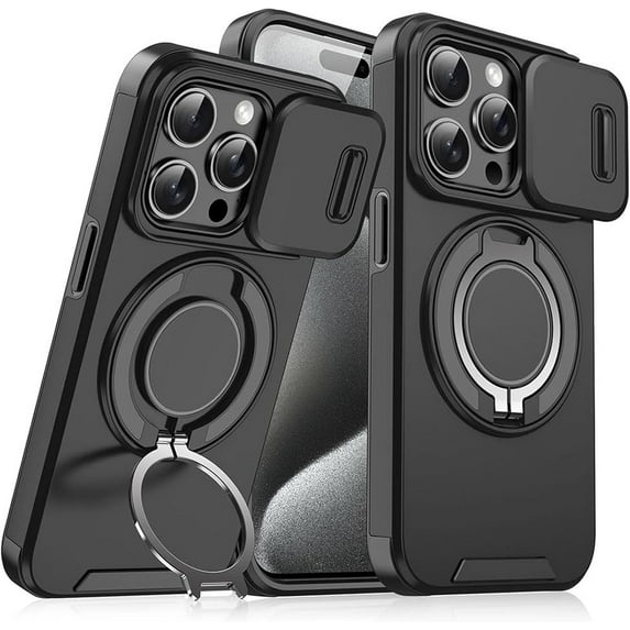 2026 New Case with Slide Camera Cover & Rotatable Ring Kickstand ...