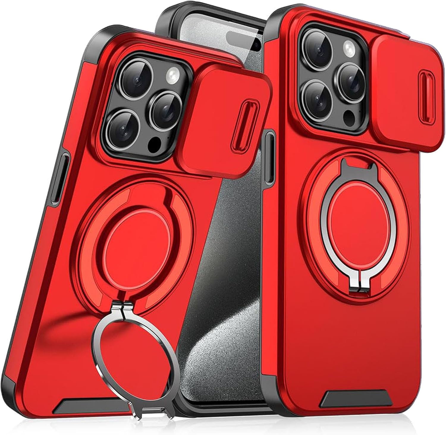 2026 New Case with Slide Camera Cover & Rotatable Ring Kickstand ...