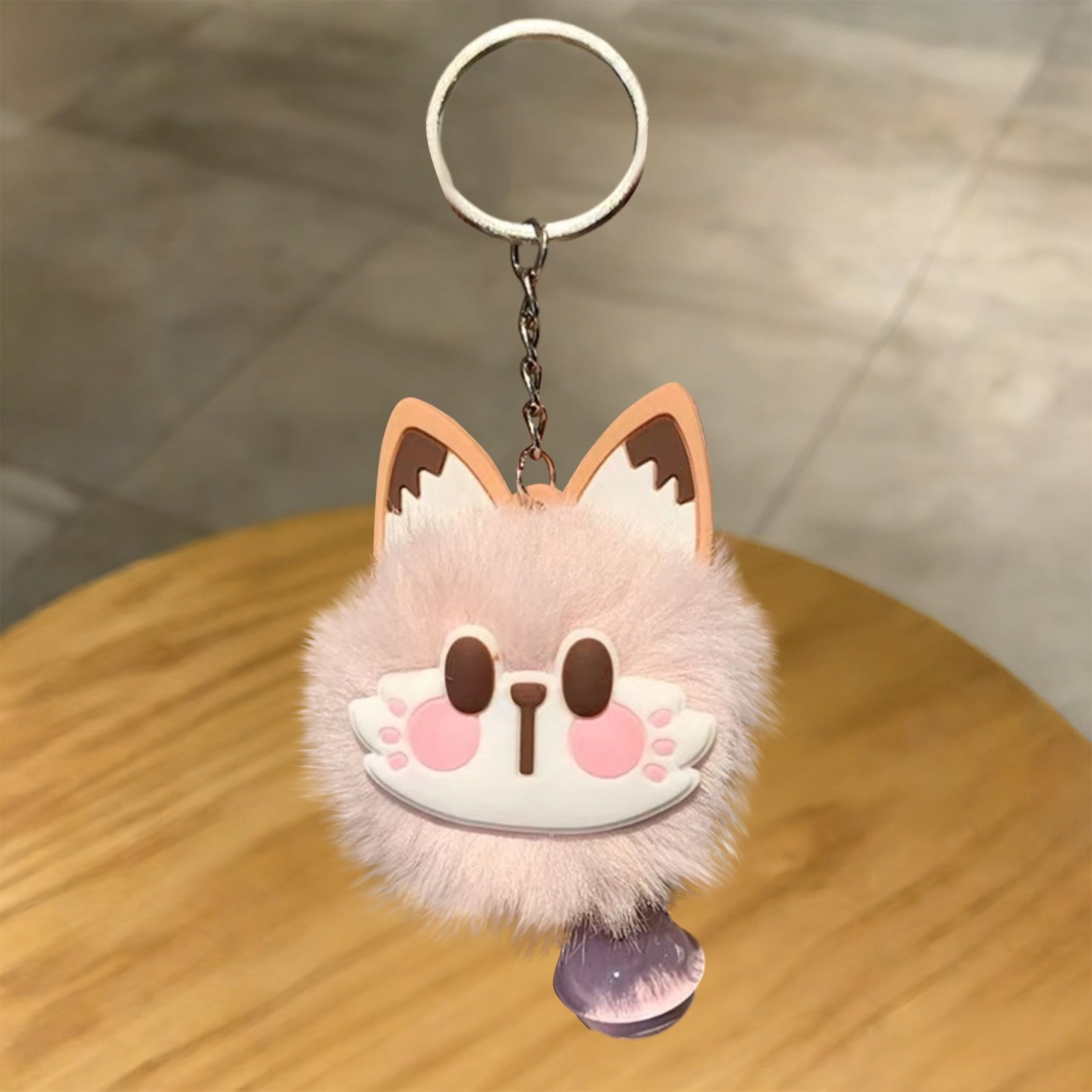 2026 New Cat Plush Cute Keychains with Bells Kawaii Furry Keychains Toy ...