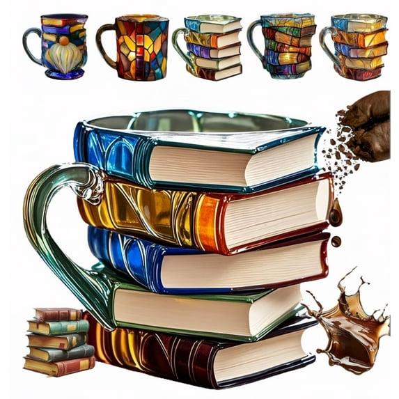 2026 New Chapter Book Mug Novelty Coffee Mugs, 3D Painted Book Coffee ...
