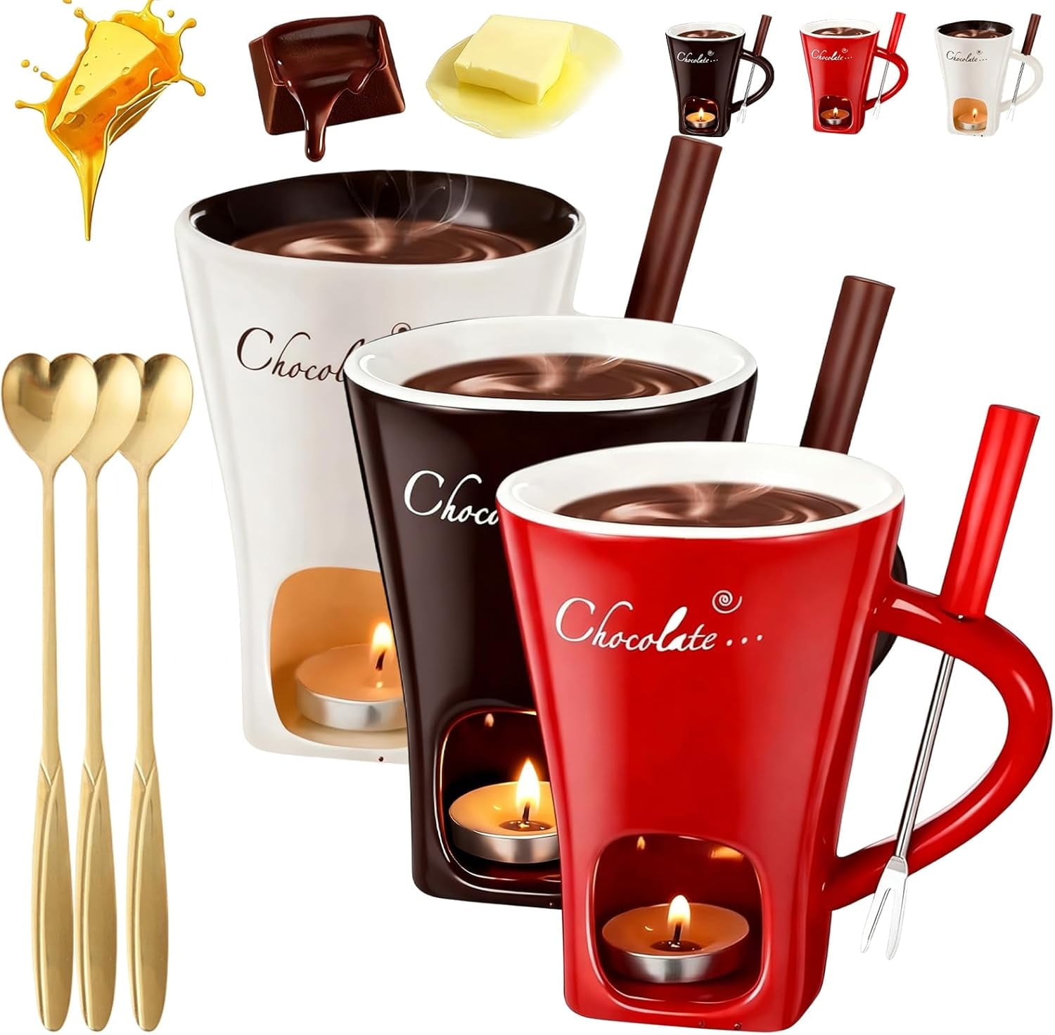 2026 New Chocolate Melting Cup, Ceramic Hotpot Cup Set, Handmade ...