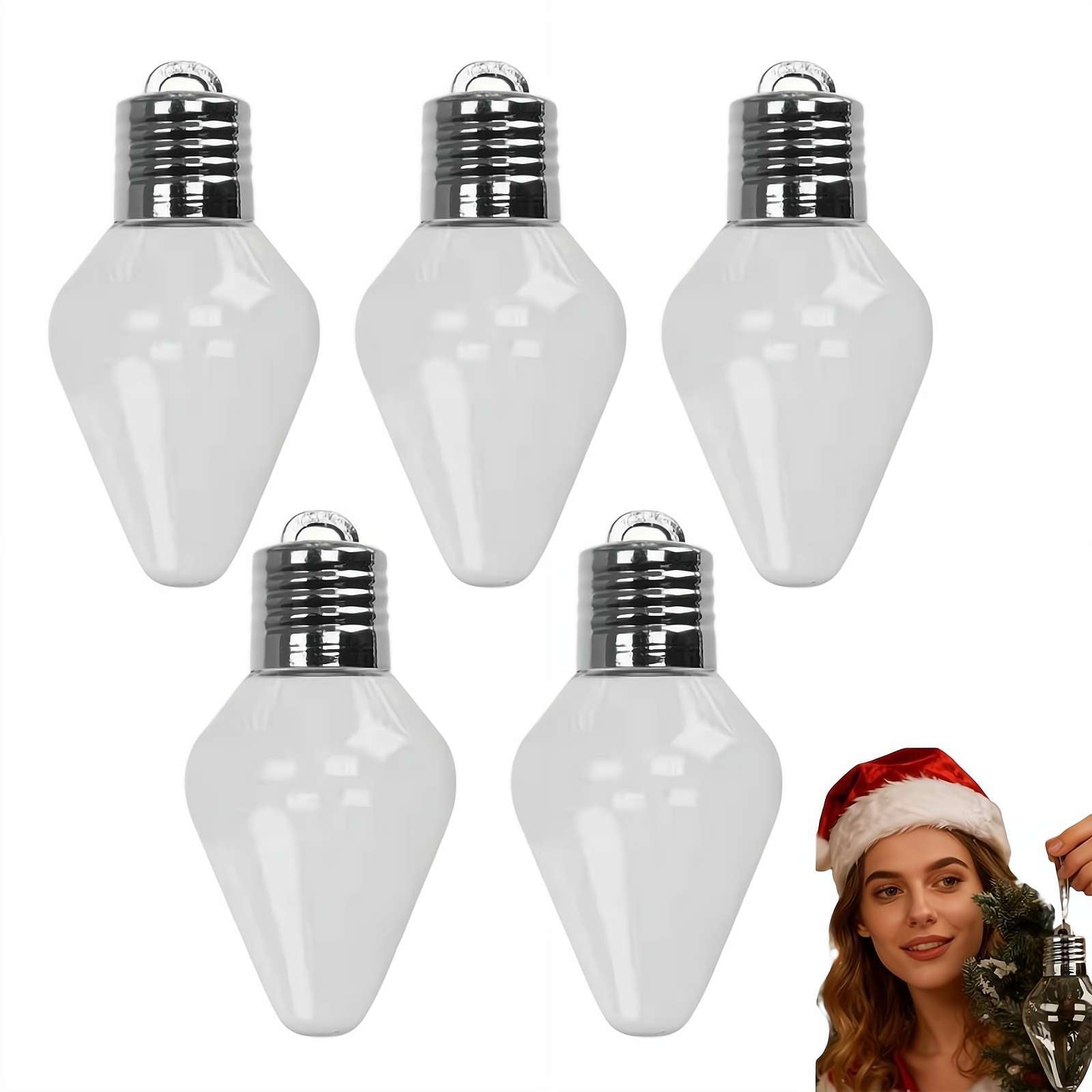 2026 New Christmas Bulb Gift Jar, DIY Plastic Light Bulb Decorations ...
