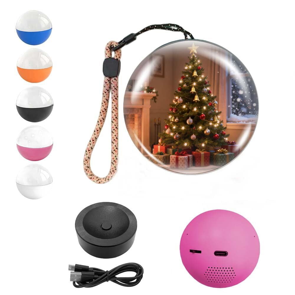 2026 New Christmas Memory Sphere Lamp, 2.7" Crystal Ball Video Player ...