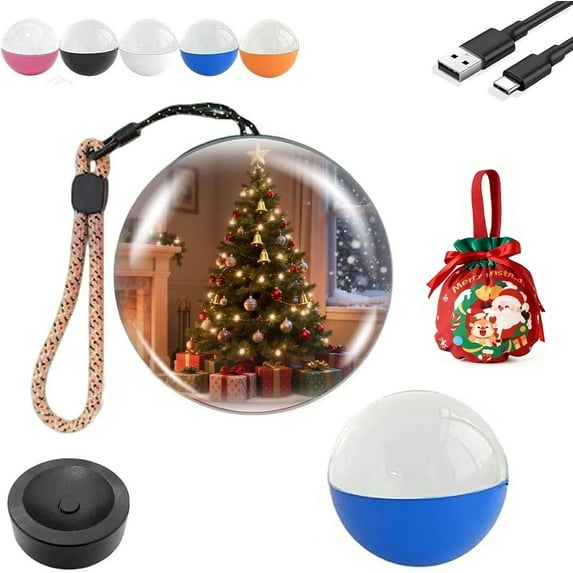 2026 New Christmas Memory Sphere Lamp, 2.7 Inch Crystal Ball Video ...